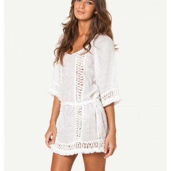 Vix | Swim | Vix Beach Cover Up White Crochet Fringed | Poshmark